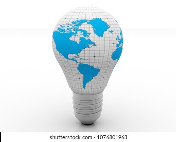 3d Rendering Led World Map Light Stock Illustration 1076801963 ...