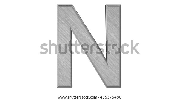 3d Rendering Letter N Brushed Metal Stock Illustration 436375480 ...