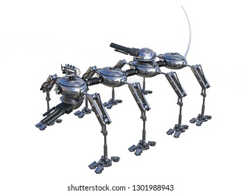 3d Rendering Little Robot Isolated Stock Illustration 1301988943 ...