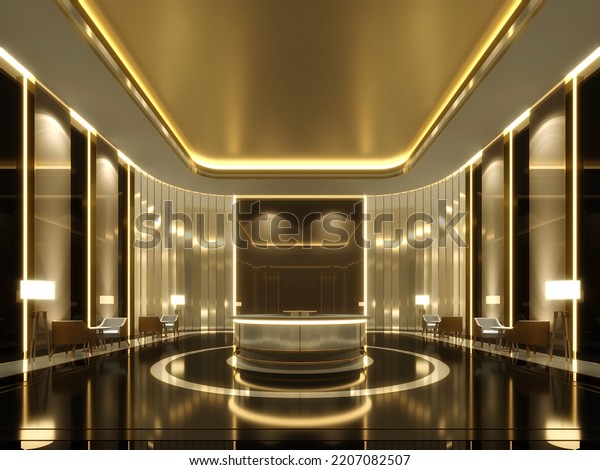 3d Rendering Luxury Interior Lobby Space Stock Illustration 2207082507 ...