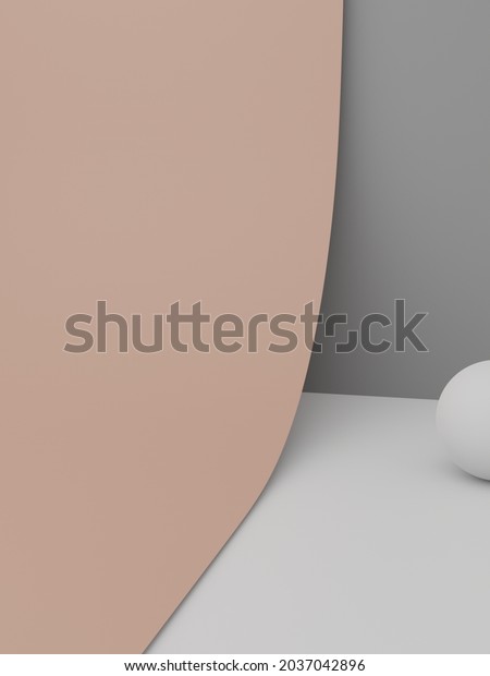 3d Rendering Luxury Minimal Paper Art Stock Illustration 2037042896 ...