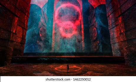 3d Rendering Majestic High Tech Temple Stock Illustration 1462250012 ...