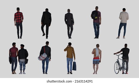 3d Rendering Man Back Pose Isolated Stock Illustration 2163114291 ...