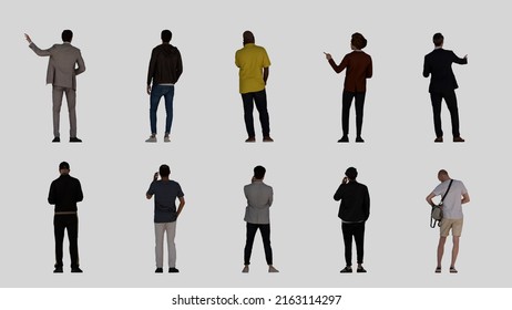 3d Rendering Man Back Pose Isolated Stock Illustration 2163114297 ...