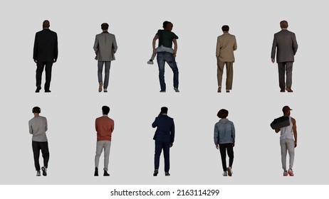 3d Rendering Man Back Pose Isolated Stock Illustration 2163114299 ...