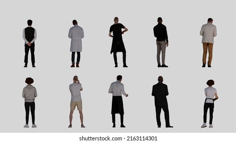 3d Rendering Man Back Pose Isolated Stock Illustration 2163114301 ...