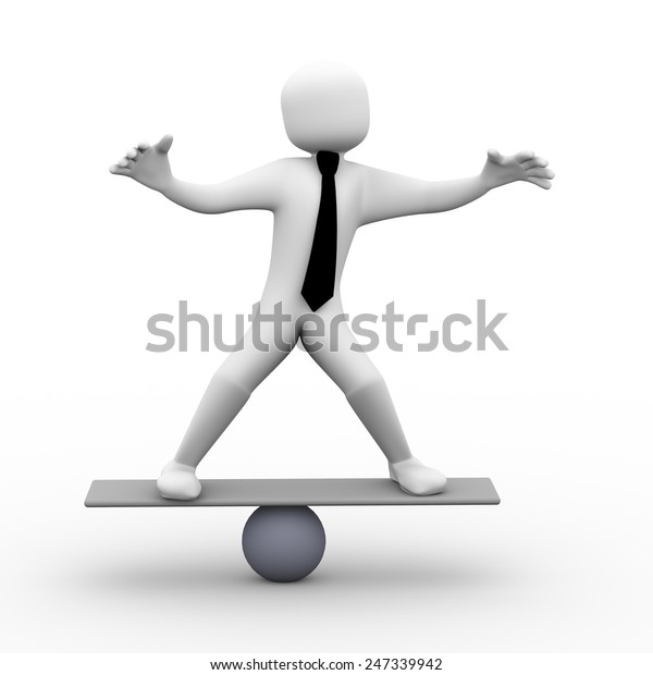 3d Rendering Man Balance Gesture On Stock Illustration 247339942 ...