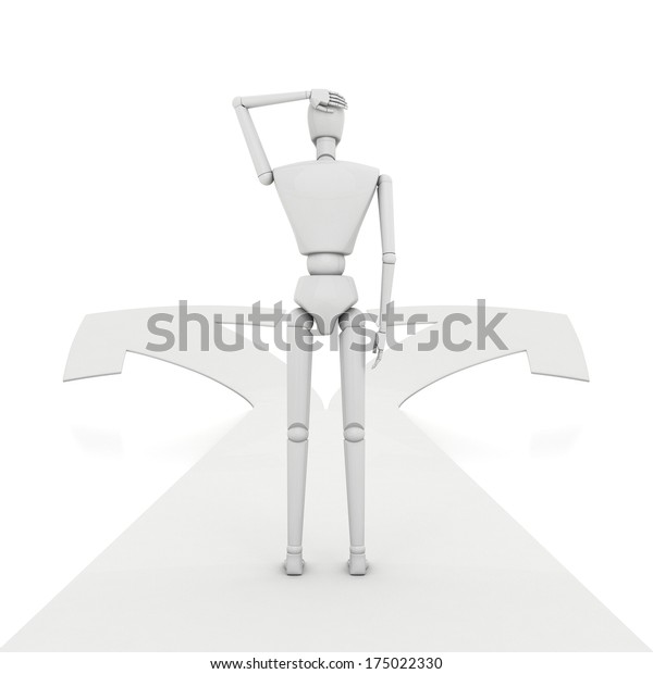 3d Rendering Man Confuse On Directional Stock Illustration 175022330 ...