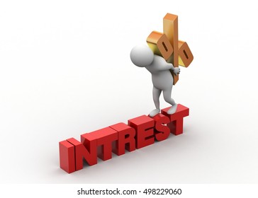 3d Rendering Man High Interest Rate Stock Illustration 498229060 ...