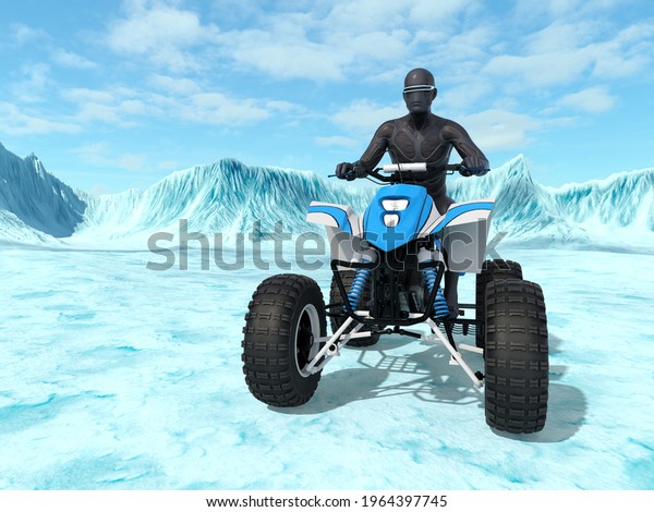 3d Rendering Man Riding Motorcycle Stock Illustration 1964397745 ...