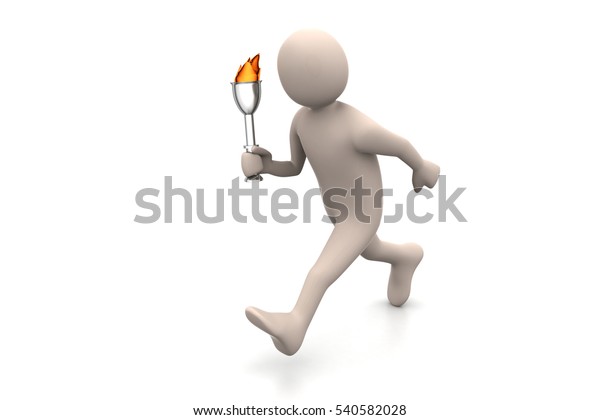 3d Rendering Man Running Fire Stock Illustration 540582028 | Shutterstock