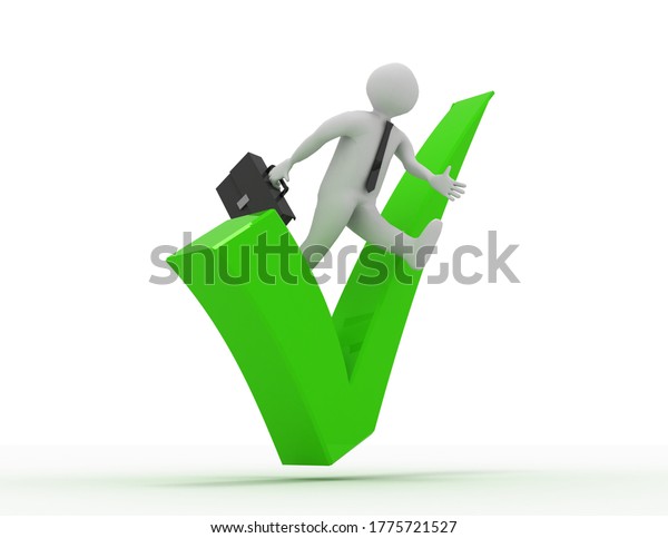 3d Rendering Man Running Right Sign3d Stock Illustration 1775721527 ...