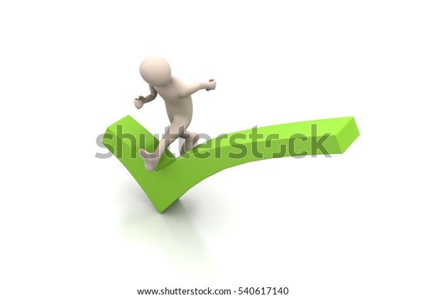 3d Rendering Man Running Right Sign Stock Illustration 540617140 ...