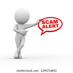 3d Rendering Man Scam Alert Bubble Stock Illustration 1290714853 ...