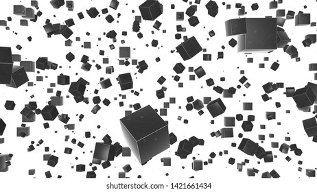 3d Rendering Many Cubes Space Cubes Stock Illustration 1421661434 ...
