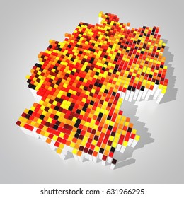 3d Rendering Map Germany Made Out Stock Illustration 631966295 ...