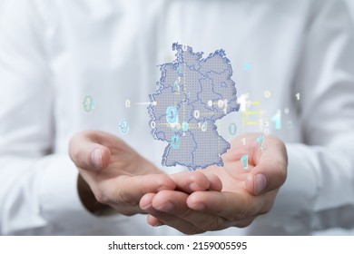 3d Rendering Map Germany Outlined Land Stock Illustration 2159005595 ...