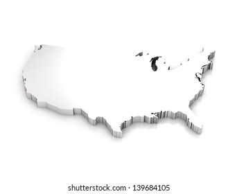3d Rendering Map Usa Stock Illustration 139684105