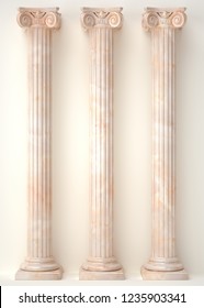 3d Rendering Golden Roman Column Decoration Stock Illustration 1210019326