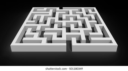 3d Rendering Maze Blank Square Maze Stock Illustration 501180349 ...