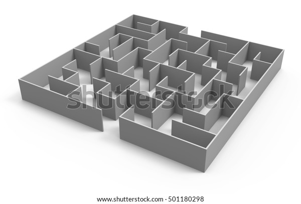 3d Rendering Maze Grey Maze Template Stock Illustration 501180298