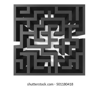 3d Rendering Maze Top View Black Stock Illustration 501180418 ...