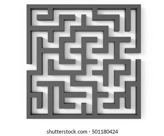3d Rendering Maze Top View Grey Stock Illustration 501180424 | Shutterstock