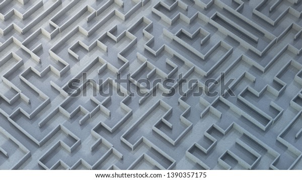 3d Rendering Maze Top View Round Stock Illustration 1390357175 ...