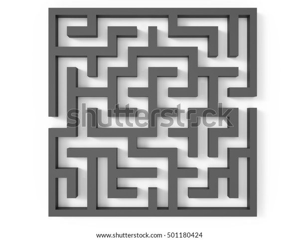 3d Rendering Maze Top View Grey Stock Illustration 501180424