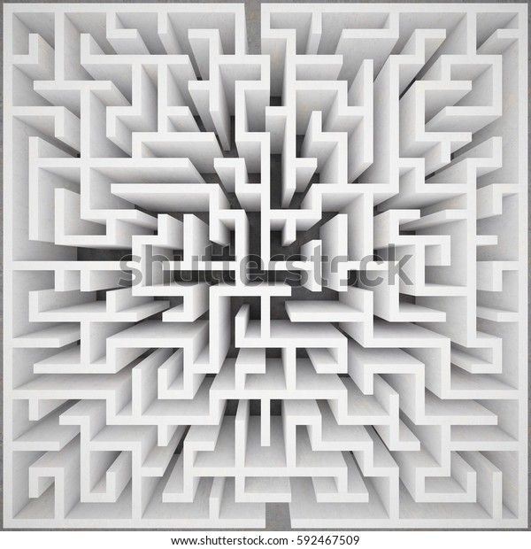 3d Rendering Maze Top View Stock Illustration 592467509 | Shutterstock