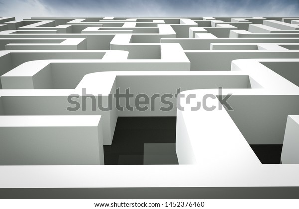 3d Rendering Maze White Background 스톡 일러스트 1452376460 | Shutterstock
