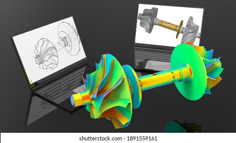 3d Rendering Mechanical Structure Analysis Stock Illustration ...