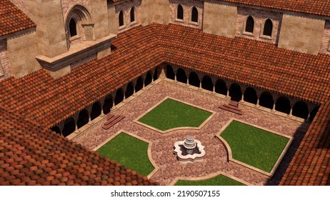 3d Rendering Medieval Castle Outside Stock Illustration 2190507155 ...