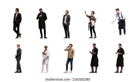 3d Rendering Men Side View Pose Stock Illustration 2163182385 ...