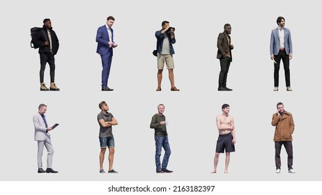 3d Rendering Men Side View Pose Stock Illustration 2163182397 ...