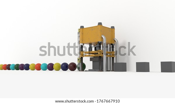 3d Rendering Metal Forging Machine Turning Stock Illustration ...