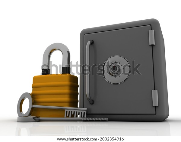 3d Rendering Metal Locker Key Insert Stock Illustration 2032354916 ...