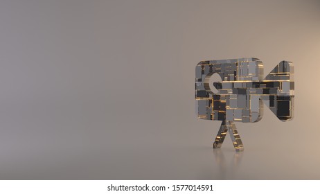 3d Rendering Metal Techno Rectangular Geometric Stock Illustration ...