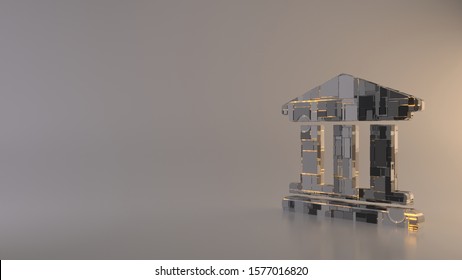 3d Rendering Metal Techno Rectangular Geometric Stock Illustration ...