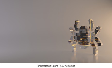 3d Rendering Metal Techno Rectangular Geometric Stock Illustration ...