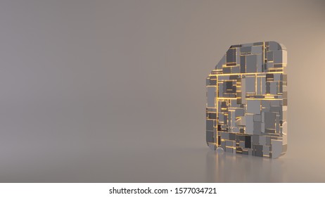 3d Rendering Metal Techno Rectangular Geometric Stock Illustration ...