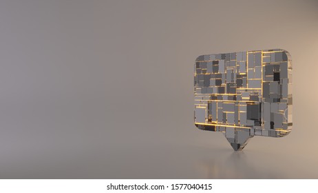 3d Rendering Metal Techno Rectangular Geometric Stock Illustration ...