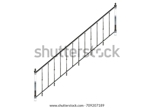 3d Rendering Metalic Front View Stairs Stock Illustration 709207189 ...