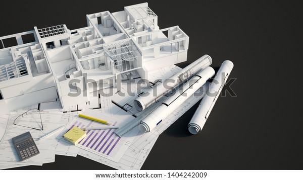 3d Rendering Mock Condo Building On Stock Illustration 1404242009 ...
