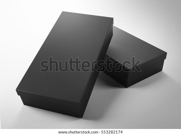 3d Rendering Mock Matte Black Box Stock Illustration 553282174