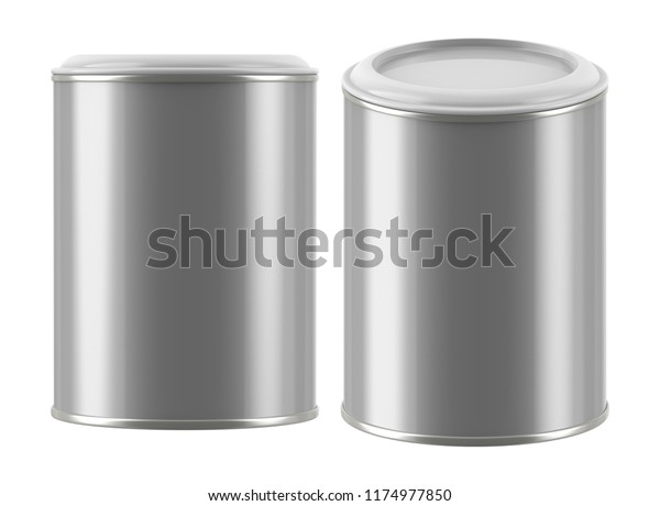 3d Rendering Mock Round Metal Tin Stock Illustration 1174977850