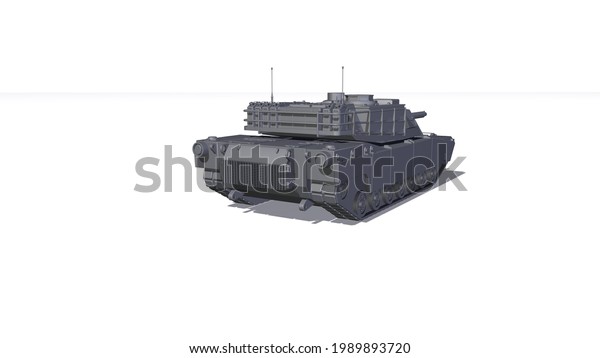 3d Rendering Model Abrams M1 Tank Stock Illustration 1989893720