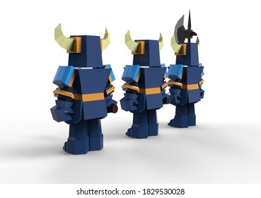 3d Rendering Model Low Poly Knights Stock Illustration 1829530028 ...