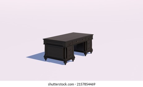 3d Rendering Model Office Desk Made Stock Illustration 2157854469 ...