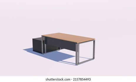 3d Rendering Model Office Desk Made Stock Illustration 2157854493 ...
